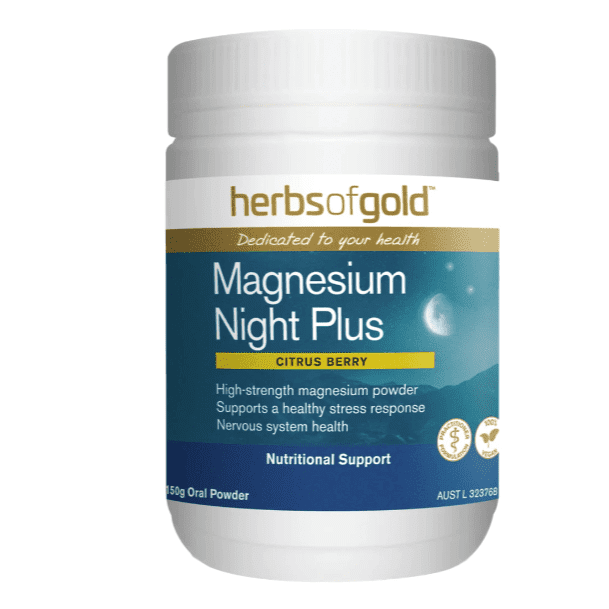 HERBS OF GOLD MAGNESIUM NIGHT PLUS CITRUS BERRY POWDER 150G — The ...
